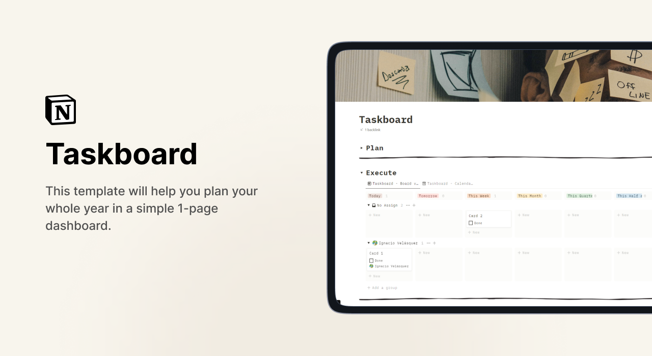 Taskboard - Notionland Template Gallery